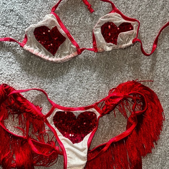 Swim | Red Sequin Heart Bikini Set | Poshmark